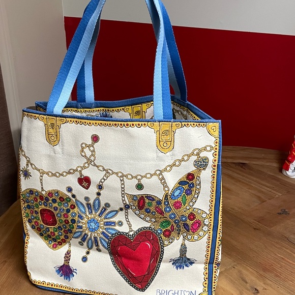 Brighton | Bags | Brighton Glittering Love Canvas Tote New | Poshmark